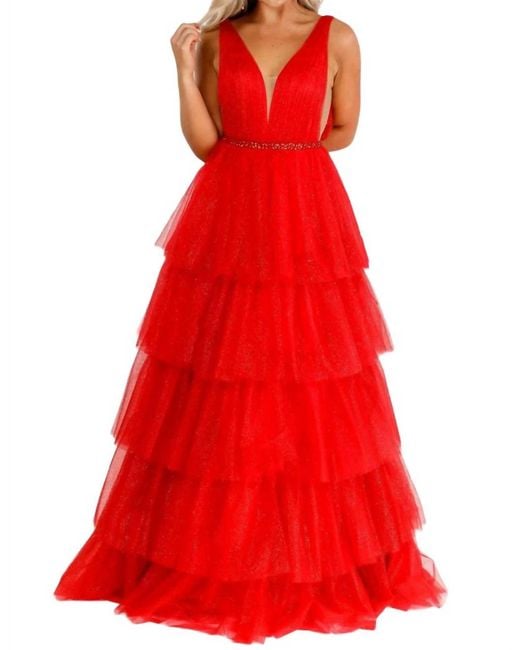 Vienna Prom Sweetheart A-Line Prom Dress in Red | Lyst