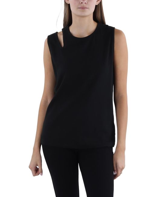Ralph Lauren Cutout Sleeveless Shell in Black | Lyst