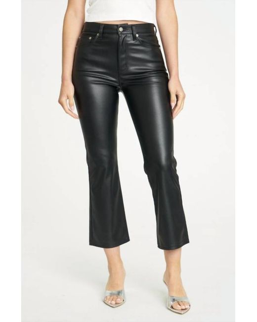 DAZE High Rise Cropped Leather Pants in Black | Lyst