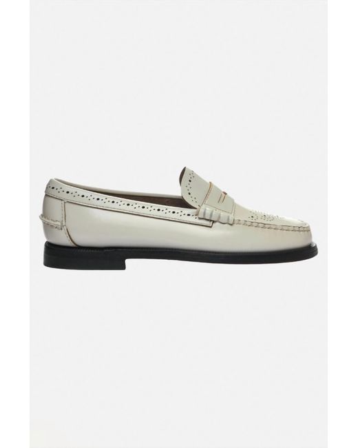 Sebago Dan Perforated Loafer in White | Lyst