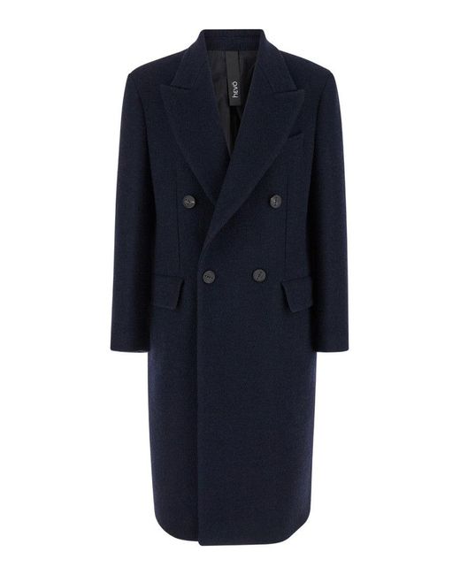 Hevò Double-Breasted 4-Button Coat in Blue for Men | Lyst