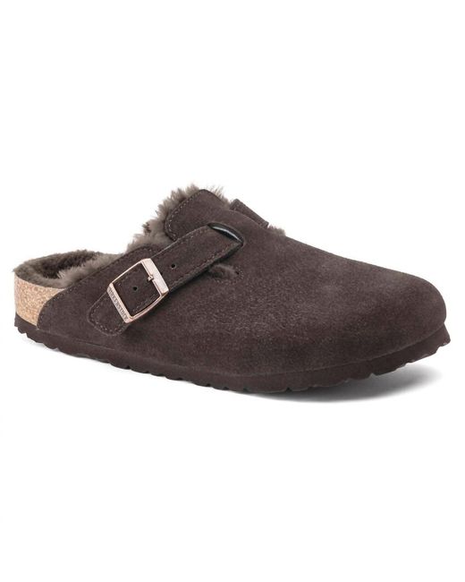 Birkenstock Boston Shearling Clog in Brown | Lyst