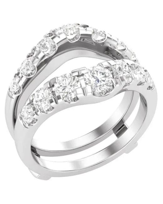 Pompeii3 2Ct Tw Diamond Wedding Guard Band Insert Engagement Ring 14K ...