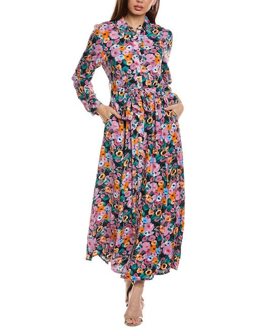 ANNA KAY Teardrops Maxi Shirtdress in White | Lyst