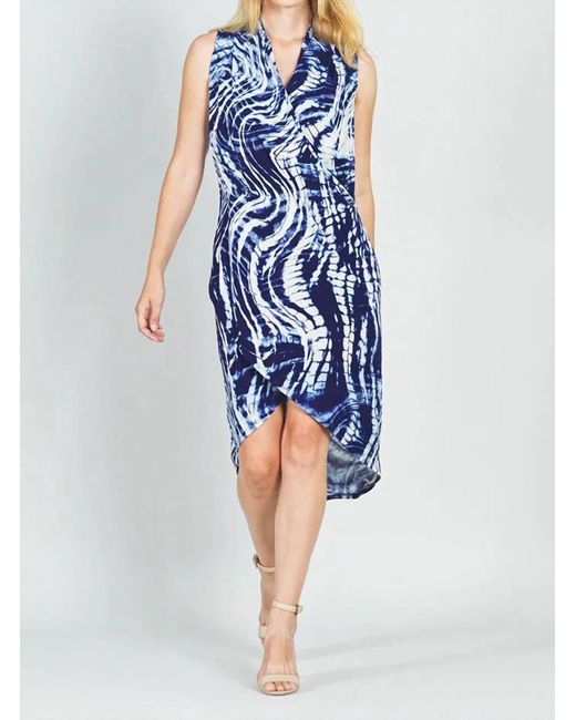 Clara Sunwoo Crossover Tulip Hem Dress in Blue | Lyst
