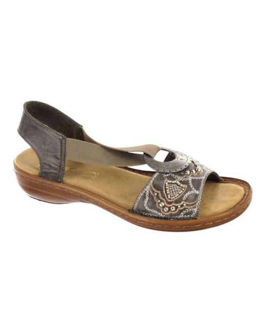 Rieker Regina Backstrap Sandals in Brown | Lyst
