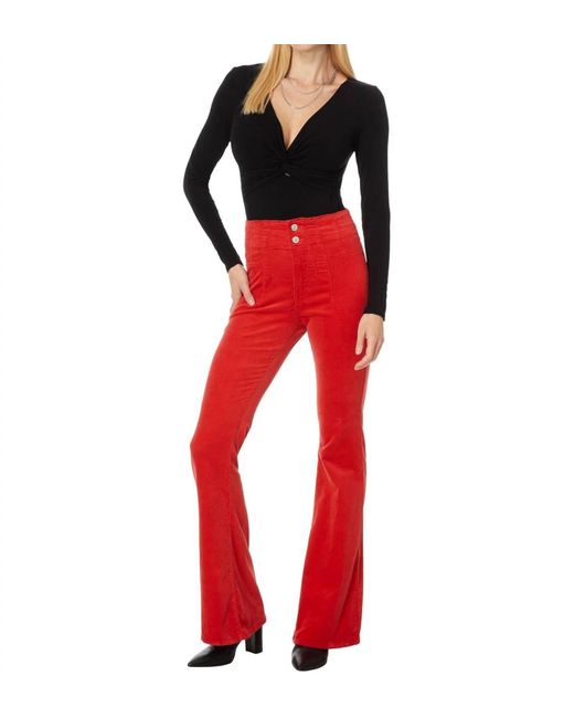 Free People Jayde Cord Flare Pants in Red | Lyst