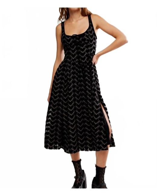 Free People Freya Heart Midi Dress in Black | Lyst
