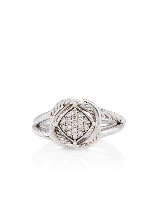 David Yurman Sterling Pave Diamond 7Mm Infinity Ring in White | Lyst