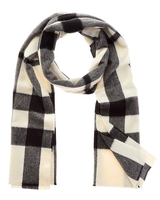 Amicale Cashmere Exploded Plaid Cashmere Scarf in Black | Lyst