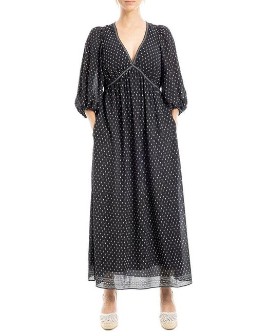 Max Studio Midi Dress in Black | Lyst