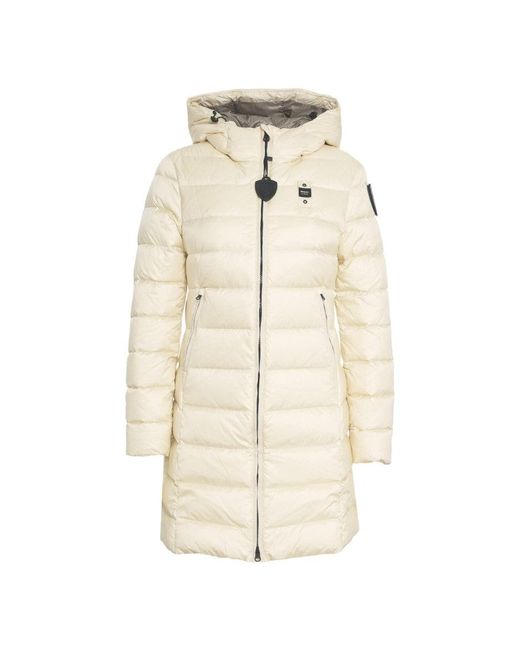 Blauer Quilted Down Jacket With Integrated Hood And Two-Way Zipper in ...