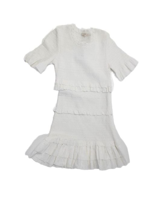 LoveShackFancy Love Shack Fancy Cotton Short Sleeve Ruffle Trim Dress ...