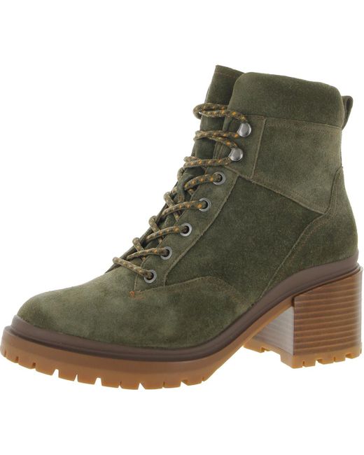 Naturalizer Trillis Lugged Sole Leather Combat & Lace-Up Boots in Green ...