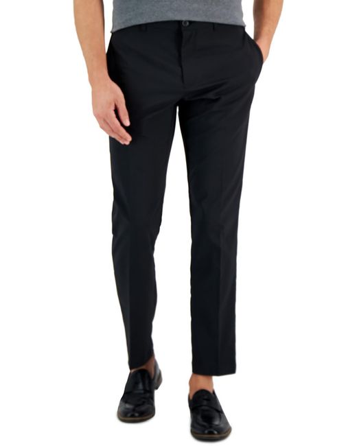 Perry Ellis Stretch Slim Fit Trouser Pants in Black for Men | Lyst
