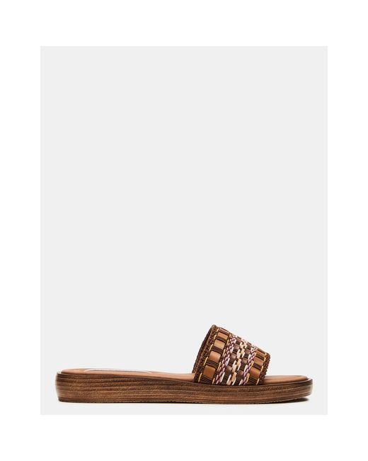 Steve Madden Luella Slide Sandals in Brown | Lyst