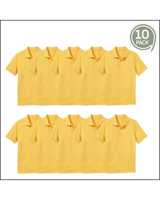 Galaxy By Harvic Boy's School Uniform Polo-10 Pack in Yellow for Men | Lyst