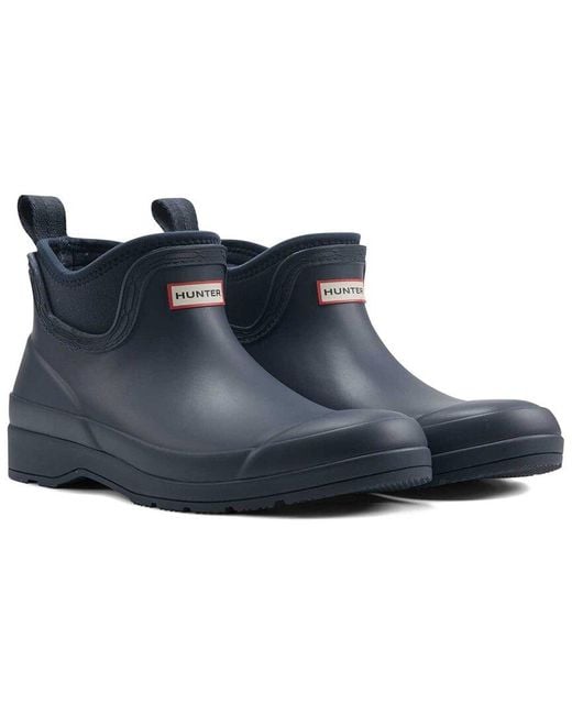 HUNTER Play Chelsea Neoprene Rubber Boot in Blue | Lyst