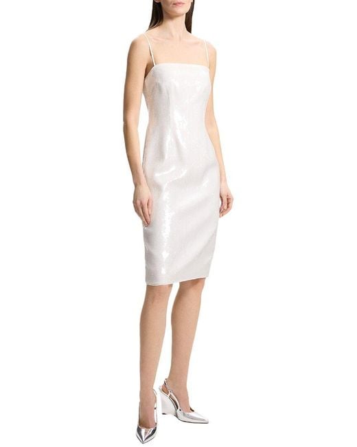 Theory Wide Strap Slip Dress in White | Lyst