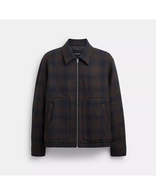 COACH Wool Short Jacket in Black for Men | Lyst