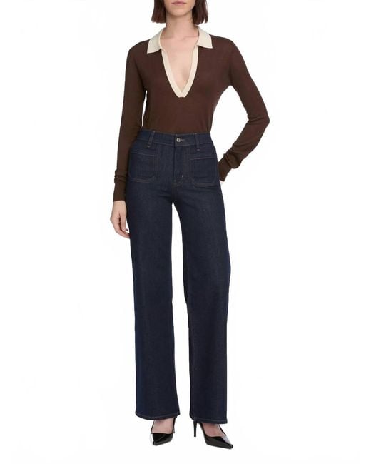 FRAME Le Slim Palazzo Modernist Pocket Jeans in Blue | Lyst