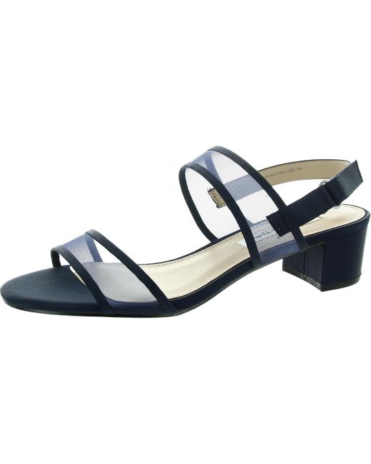 Nina Mesh Inset Leather Slingback Heels in Blue | Lyst