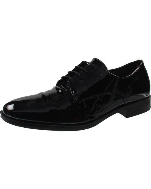 BOSS Colby Lace-Up Patent Leather Derby Shoes in Black for Men | Lyst