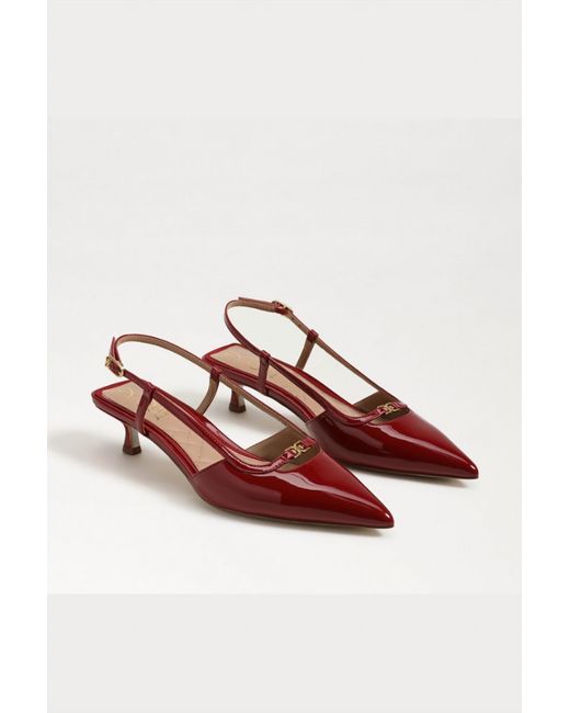 Sam Edelman Toni Slingback Kitten Heel in Red | Lyst