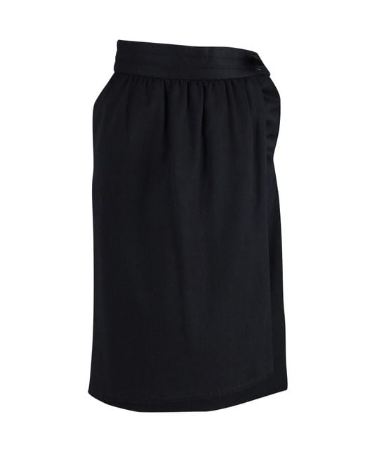 ESCADA Wool Wrap Over Midi Skirt in Black | Lyst