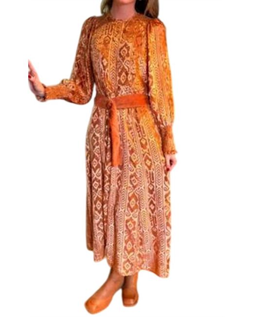 Emily Lovelock Sharon Dress in Orange | Lyst
