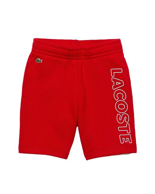 Lacoste Monogram Side Logo Shorts in Red for Men | Lyst