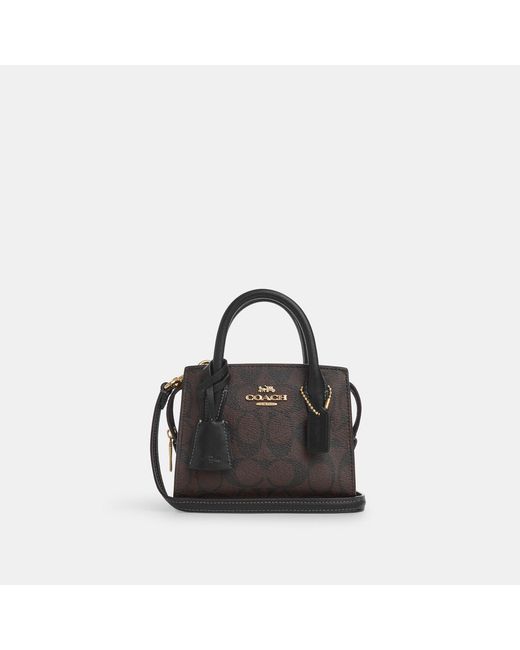 COACH Andrea Mini Carryall In Signature Canvas in Black | Lyst