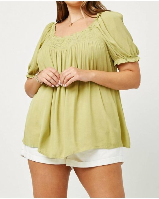 Hayden LA Nyla Puff Sleeve Top in Yellow | Lyst