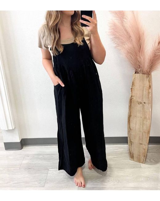 Kori Linen Overalls in Black | Lyst