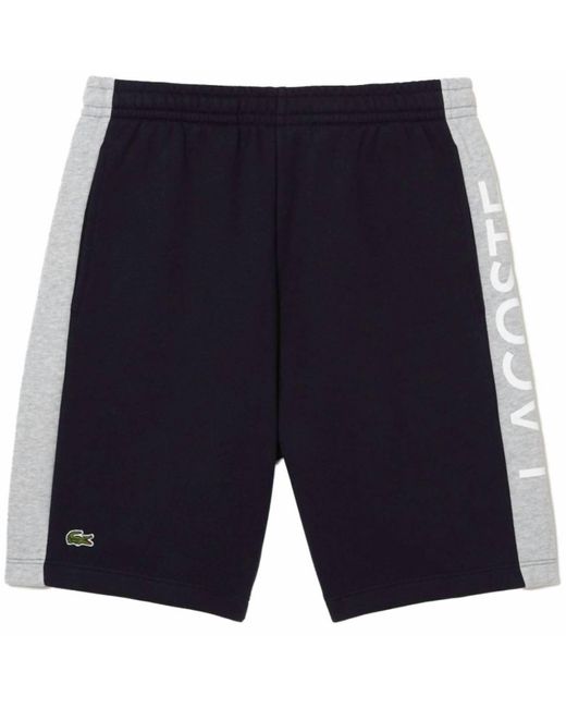 Lacoste Brushed Fleece Side Logo Short in Blue for Men | Lyst