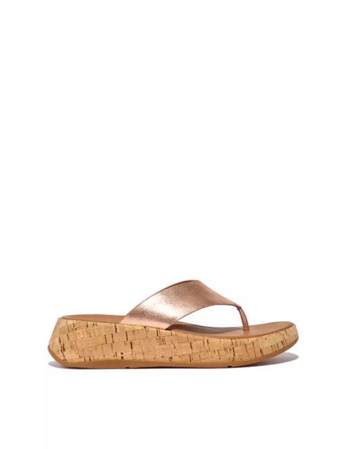 Fitflop F-Mode Ft7-323 Slide Sandals Rose Cork Flatform Toe-Post in ...