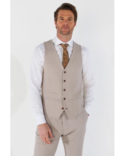 Paul Andrew Mayfair Birdseye Stone Waistcoat Wedding Prom Attire in ...