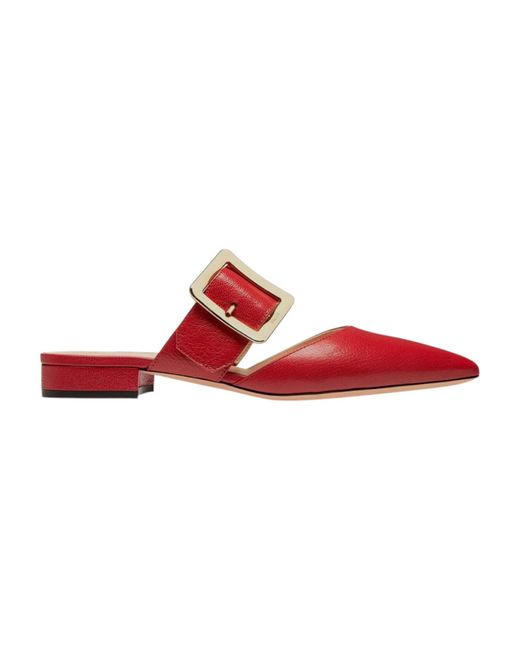 Bally Jemina 6238151 Lipstick Calf Plain Leather Flat Mules in Red | Lyst