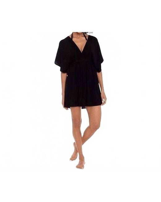 Ralph Lauren Crushed Tunic Cover Up Dress in Black | Lyst