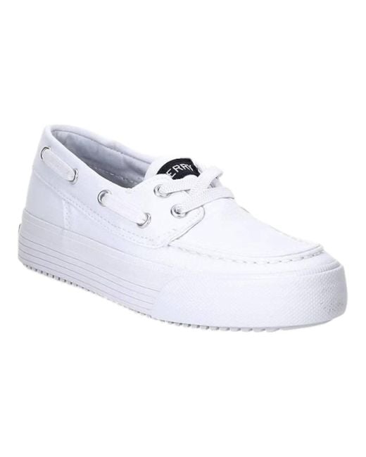 Sperry Top-Sider Girl's Bahama Platforms in White | Lyst