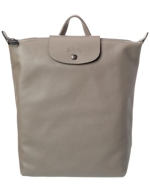 Longchamp Le Pliage Xtra Medium Leather Backpack in Gray | Lyst