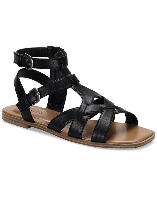 Style & Co. Storiee Strappy Faux Leather Gladiator Sandals in Black | Lyst
