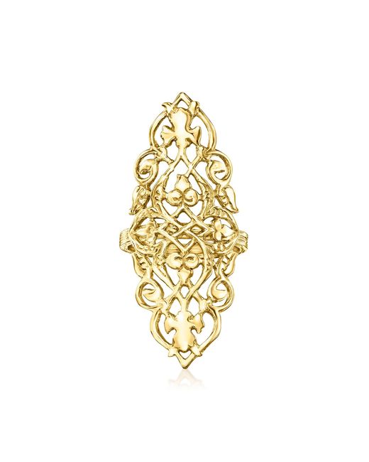 Ross-Simons 18Kt Over Sterling Filigree Ring in Metallic | Lyst