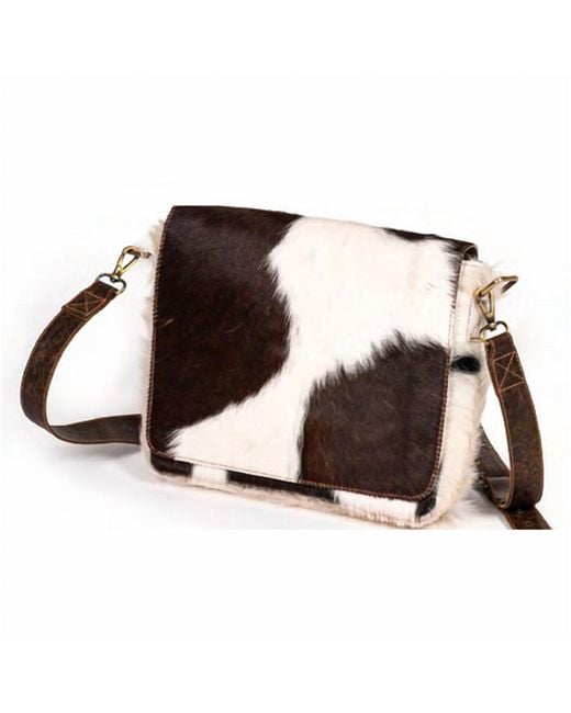 Cott N Curls Leather Post Bag in Brown | Lyst