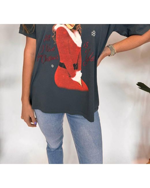 Daydreamer Mariah Carey All I Want For Christmas Merch Tee Top in Blue ...