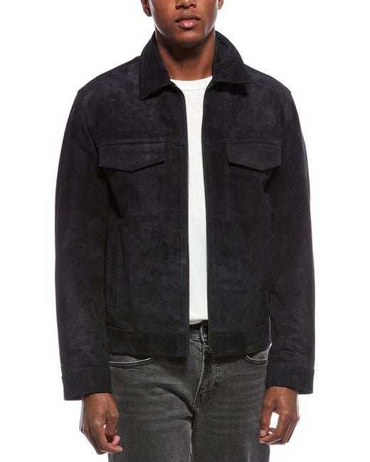 Theory Damien Suede Jacket in Black for Men | Lyst