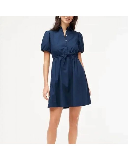 J.Crew Collared Short Sleeve Mini Dress in Blue | Lyst
