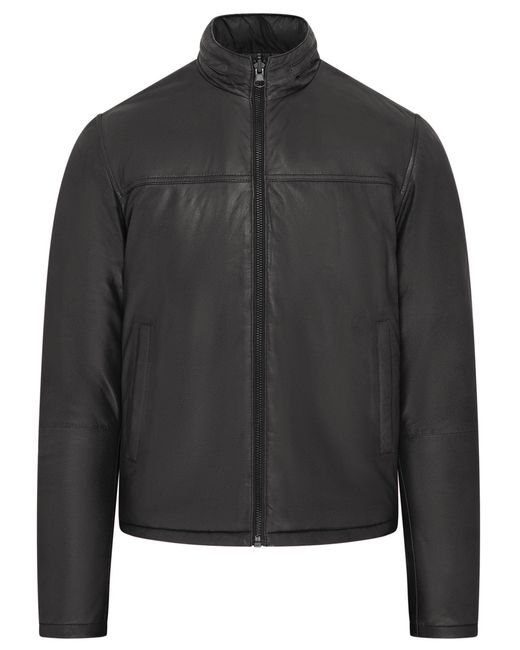 Infinity Leather Hooded Reversible Bomber Leather Jacket in Black for ...
