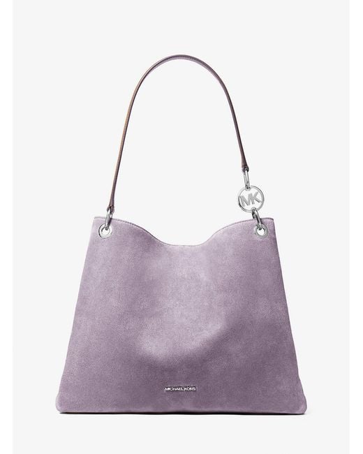 Michael Kors Outlet Christina Large Suede Shoulder Bag in Purple | Lyst