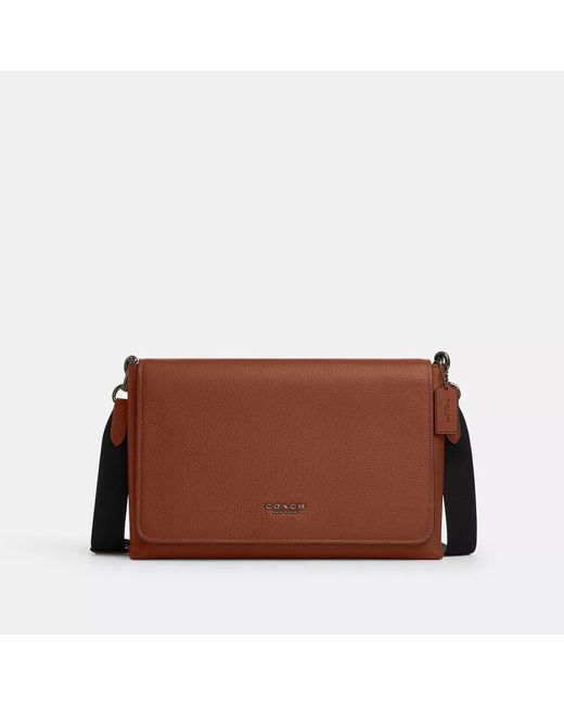 COACH Caleb Messenger Bag in Brown | Lyst